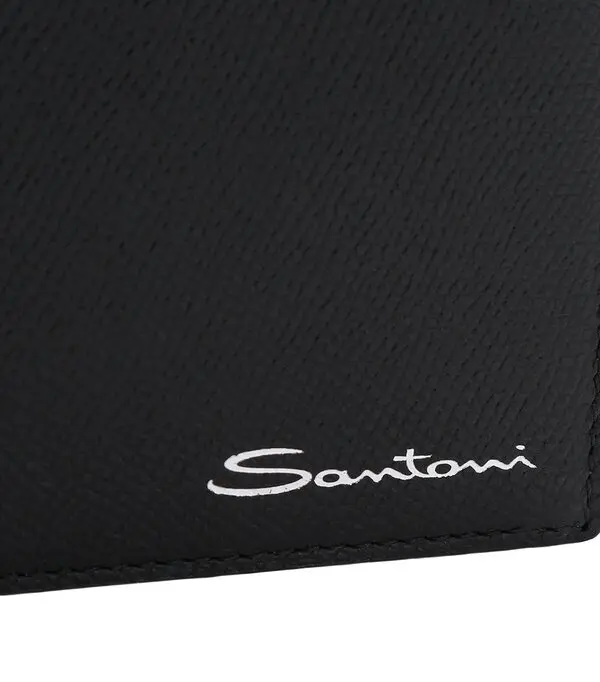 Santoni Textured Leather Wallet - Black