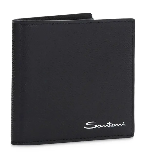Santoni Textured Leather Wallet - Black