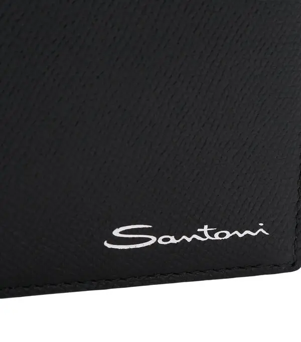 Santoni Textured Leather Wallet - Black