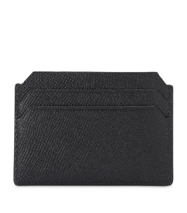 Santoni Textured Leather Card Holder - Black