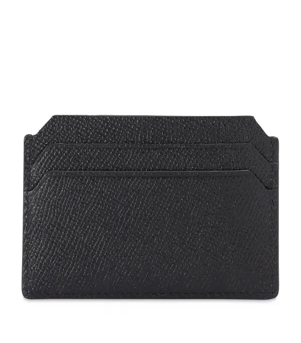 Santoni Textured Leather Card Holder - Black