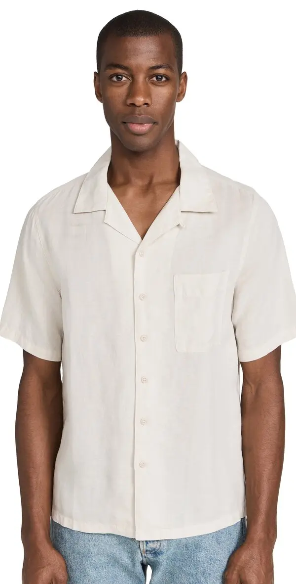 Onia Air Linen Convertible Camp Shirt - Stone
