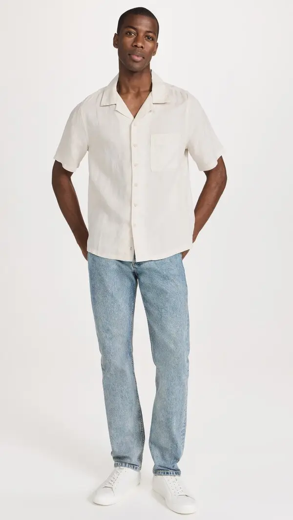 Onia Air Linen Convertible Camp Shirt - Stone