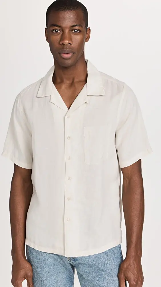 Onia Air Linen Convertible Camp Shirt - Stone