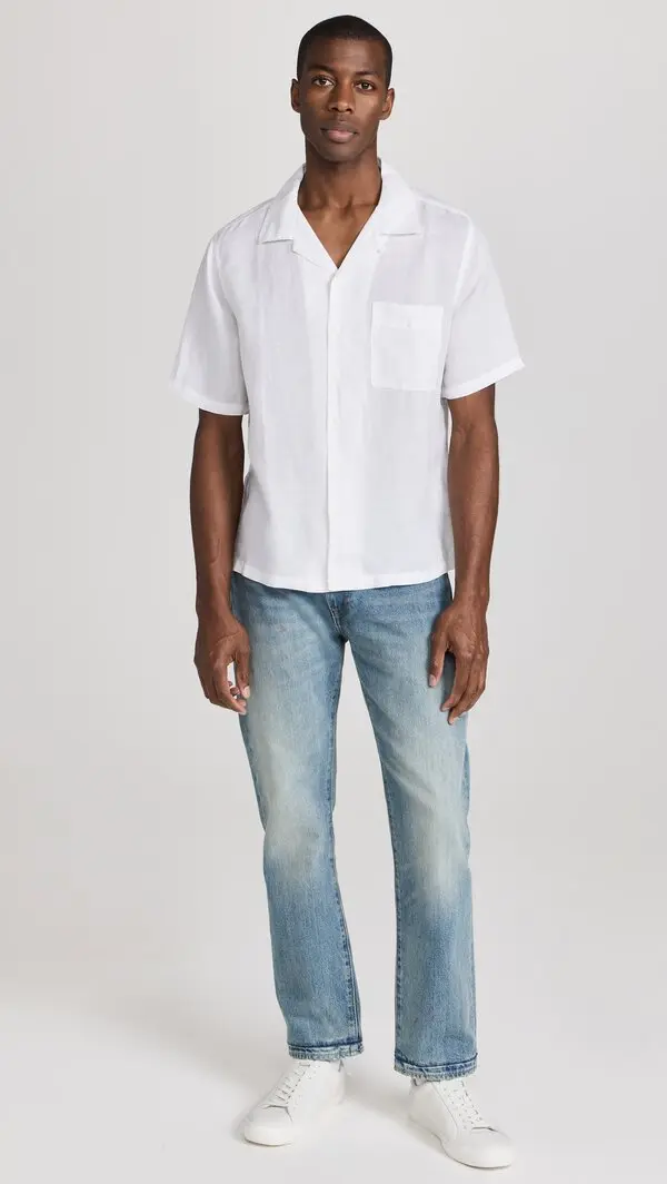 Onia Air Linen Convertible Camp Shirt - White