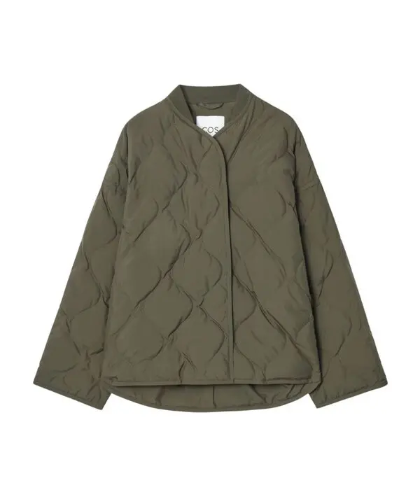 Cos Oversized Quilted Jacket - Green