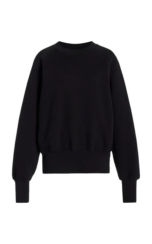 LES TIEN Linda Classic Raglan-sleeve Cotton Sweatshirt - Black