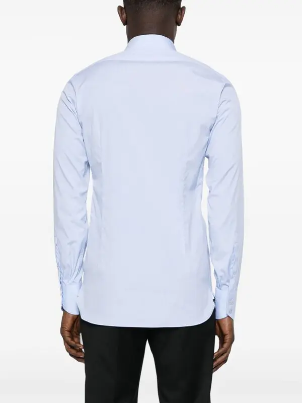 TOM FORD Plain Cotton Shirt - Blue