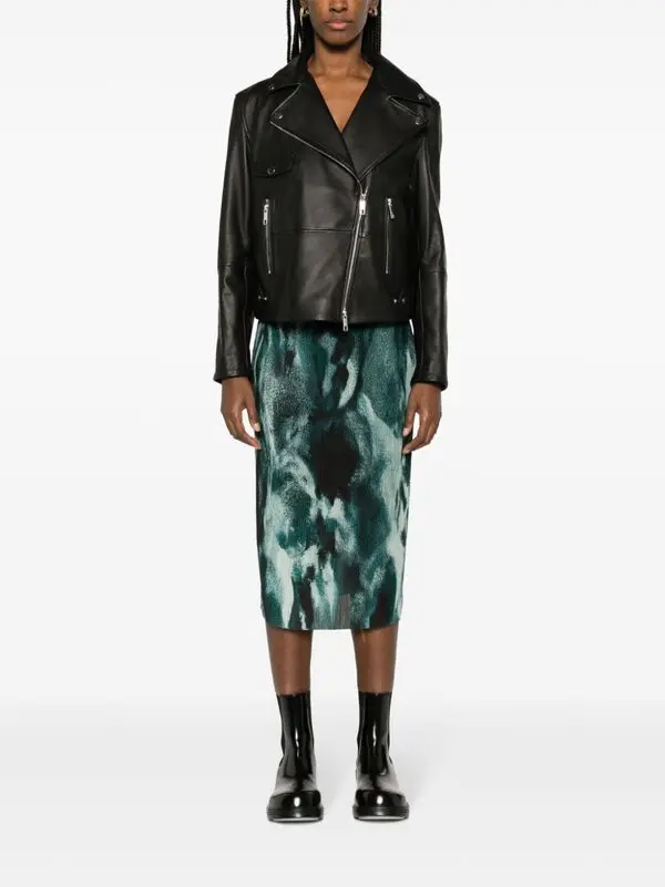 BOSS Evibelle Abstract-print Pleated Skirt