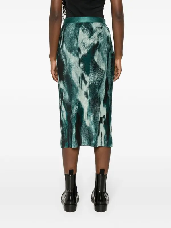BOSS Evibelle Abstract-print Pleated Skirt