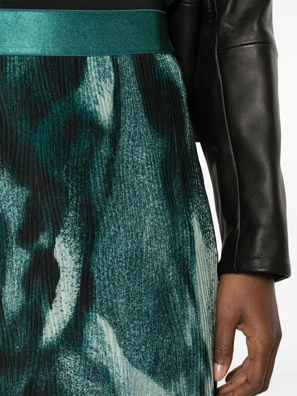 BOSS Evibelle Abstract-print Pleated Skirt