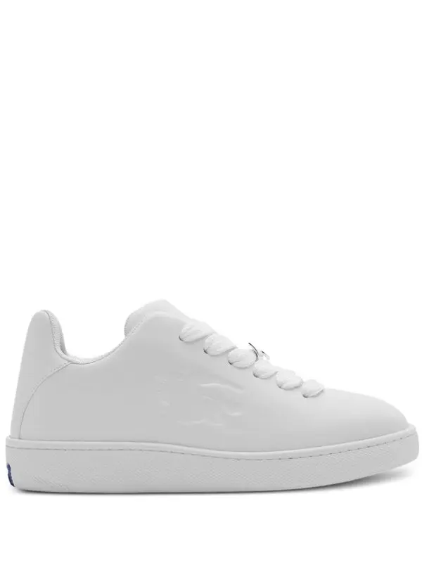 Burberry Debossed Leather Sneakers - White