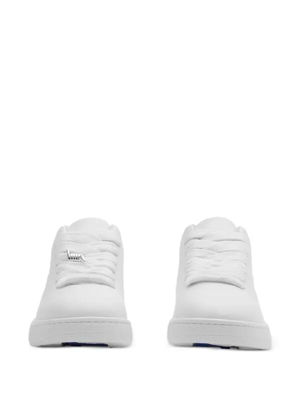 Burberry Debossed Leather Sneakers - White