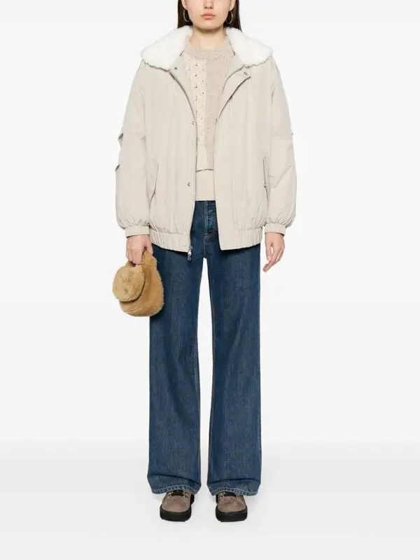 TOUT A COUP Faux Shearling-trim Jacket