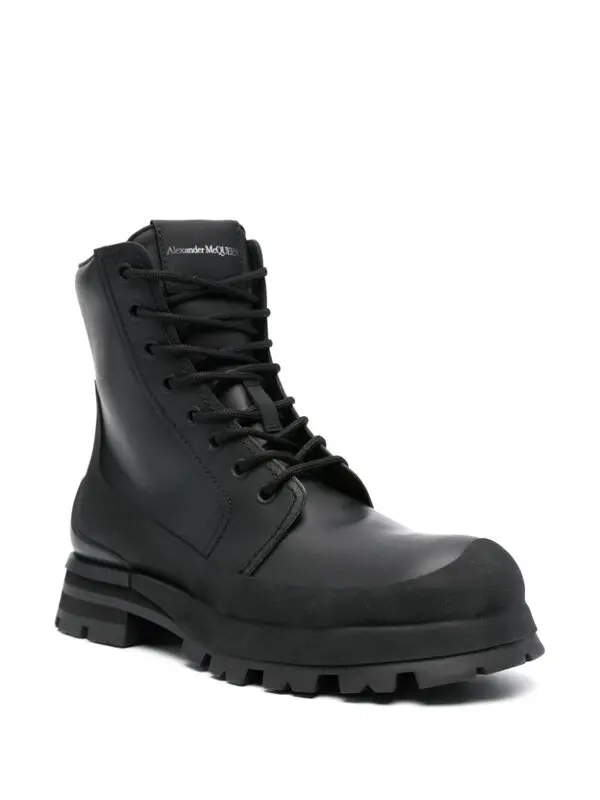 Alexander McQueen Lace-up Leather Boots