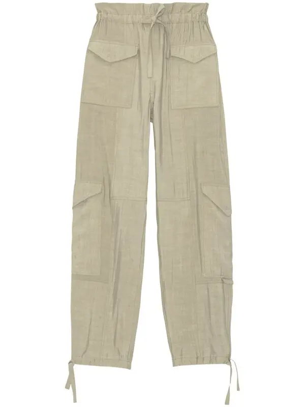GANNI Drawstring Cargo Pants - Green
