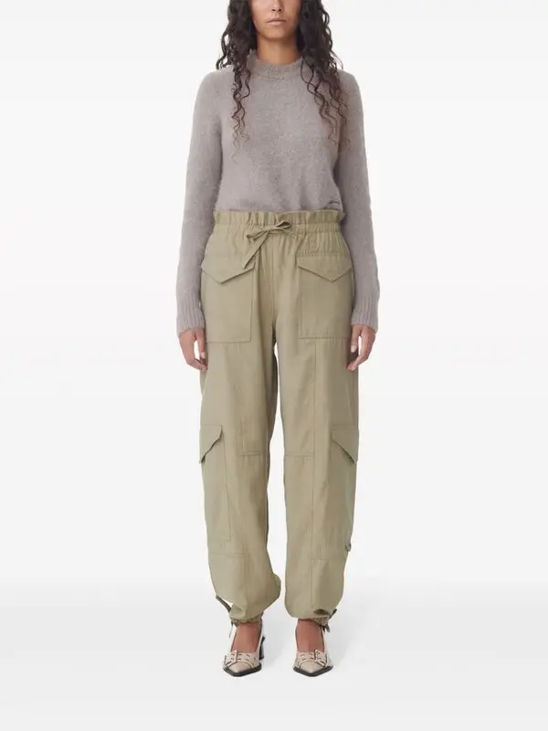 GANNI Drawstring Cargo Pants - Green