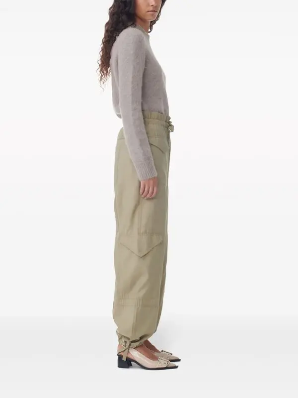 GANNI Drawstring Cargo Pants - Green