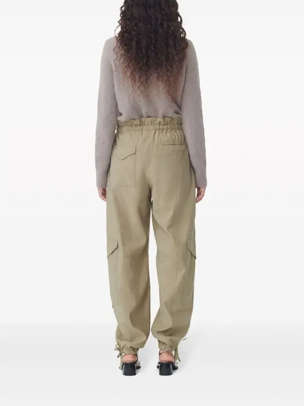 GANNI Drawstring Cargo Pants - Green
