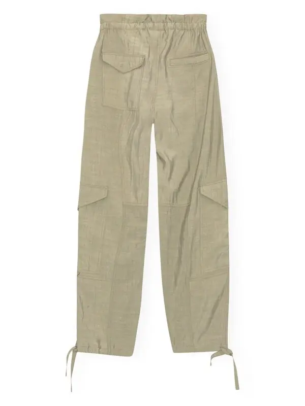 GANNI Drawstring Cargo Pants - Green