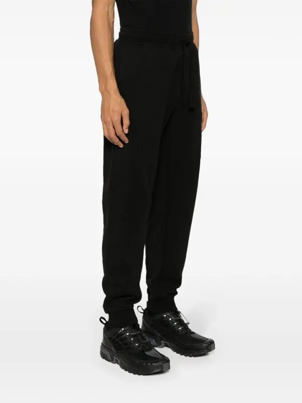 Stone Island Compass-appliqué Cotton Track Pants - Black