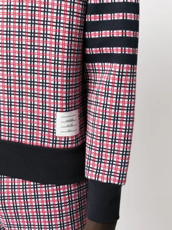 Thom Browne Checked Jacquard Crew-neck Sweatshirt