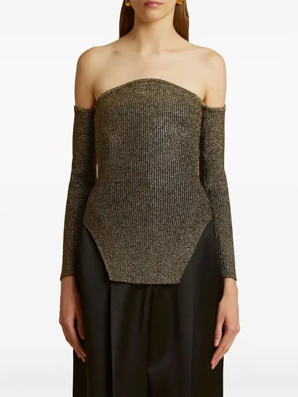 Khaite The Maria Off-shoulder Jumper - Green