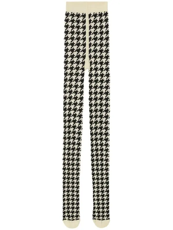Burberry Herringbone Print Tights - Neutrals
