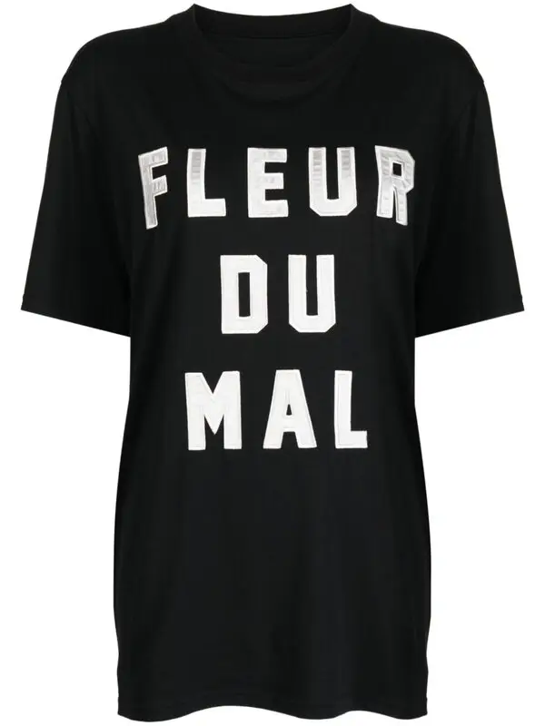 FLEUR DU MAL Logo-embroidered T-shirt