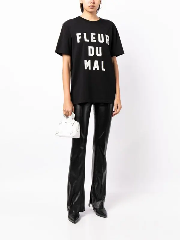 FLEUR DU MAL Logo-embroidered T-shirt