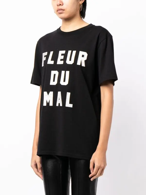 FLEUR DU MAL Logo-embroidered T-shirt