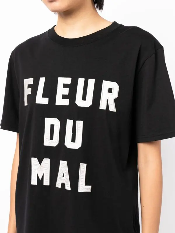 FLEUR DU MAL Logo-embroidered T-shirt