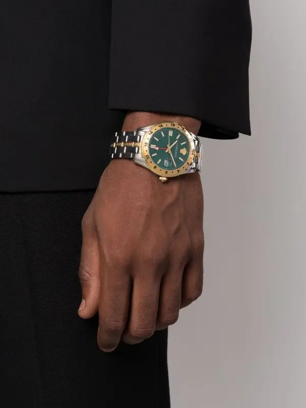 Versace Greca Time Gmt 41mm Watch - Green