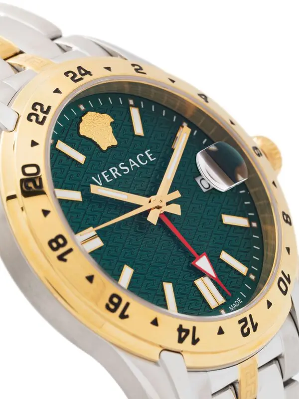 Versace Greca Time Gmt 41mm Watch - Green