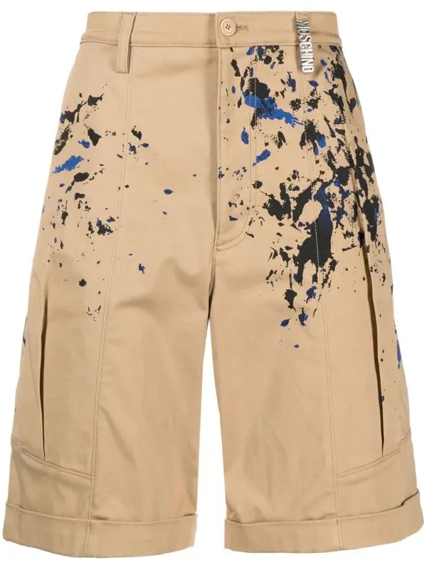 Moschino Painterly-print Cotton Shorts