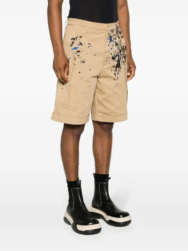 Moschino Painterly-print Cotton Shorts