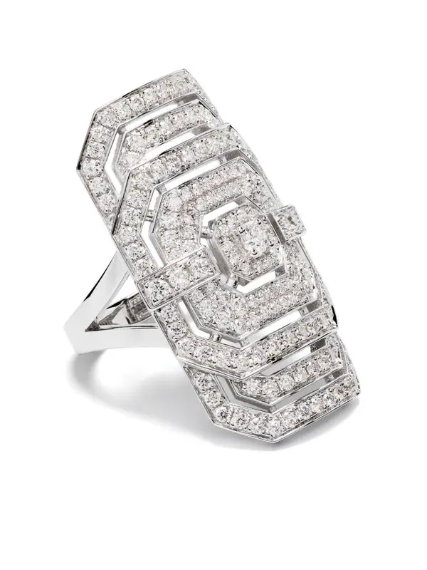 STATEMENT My Way Xxl Sterling Diamond Cocktail Ring - Silver