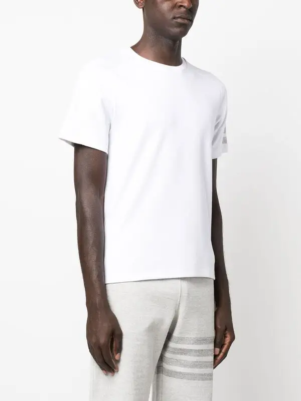 Thom Browne Milano Cotton 4-bar Tee - White