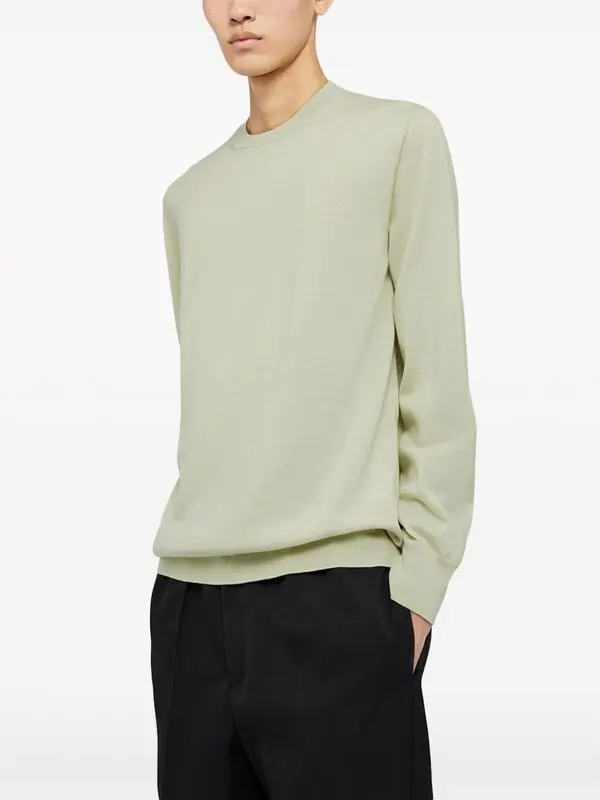 JIL SANDER Crew-neck Wool Jumper - Green