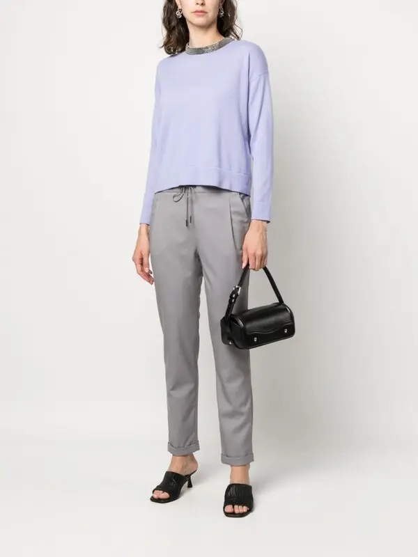 Fabiana Filippi Tapered Virgin Wool Trousers - Grey
