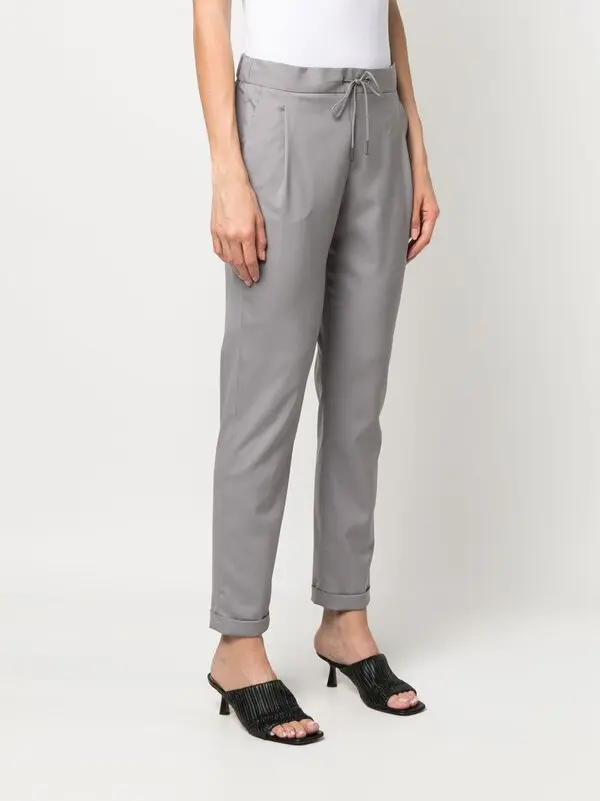 Fabiana Filippi Tapered Virgin Wool Trousers - Grey