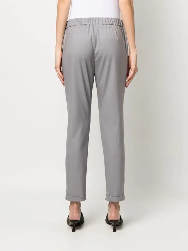 Fabiana Filippi Tapered Virgin Wool Trousers - Grey