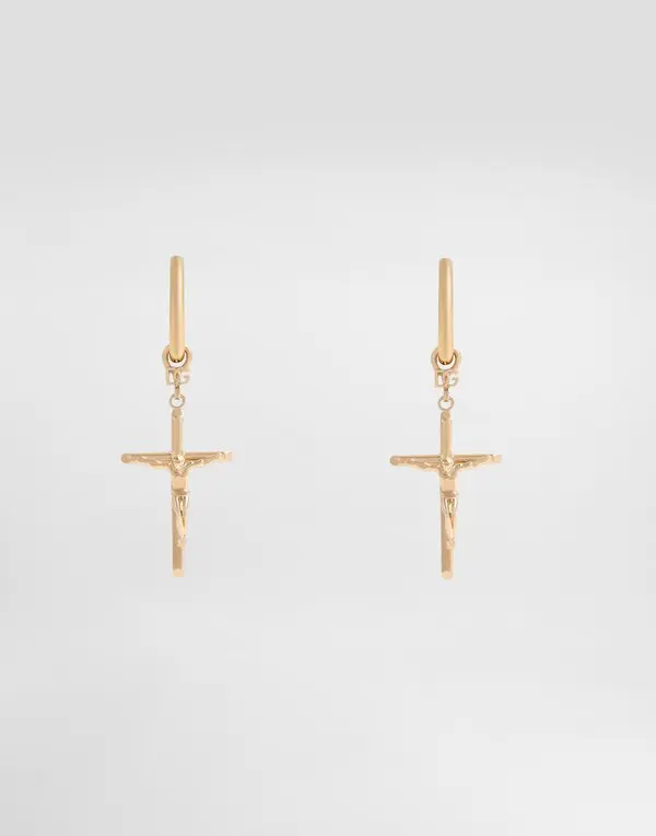 Dolce & Gabbana Dna" Cross Hoop Earrings - Gold