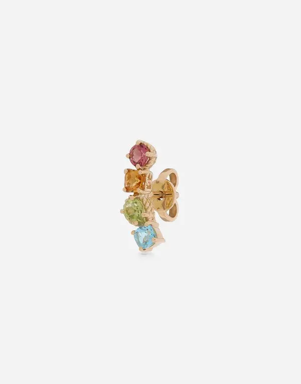 Dolce & Gabbana Rainbow Single Earring With Multicolored Gems