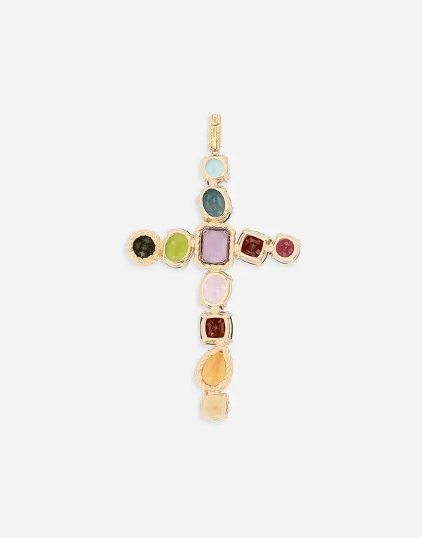 Dolce & Gabbana 18k Yellow Charm With Multicolored Gemstones