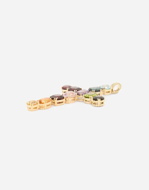 Dolce & Gabbana 18k Yellow Charm With Multicolored Gemstones
