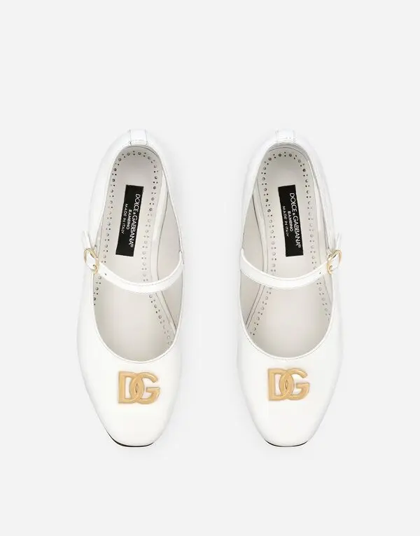 Dolce & Gabbana Patent Leather Ballet Flats With Heel