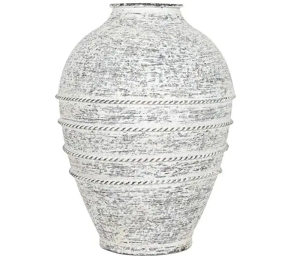 FORESIDE HOME & GARDEN Braided Stripe Urn Vasemetal - One-color