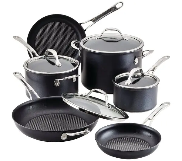 ANOLON X Hybrid Nonstick Aluminum 10pc Cookware Set - One-color