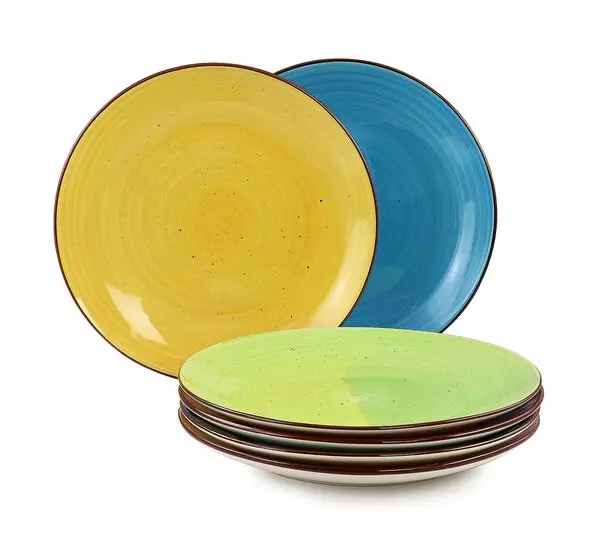 ELAMA Sebastian 6 Piece Stoneware Dinner Plate Set - One-color